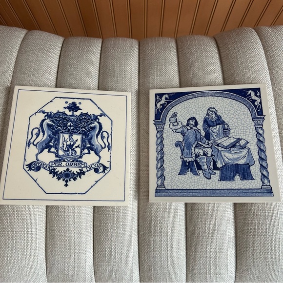 Accents | Vintage Set Of 2 Delft Holland Apothecary Pill Tiles | Poshmark